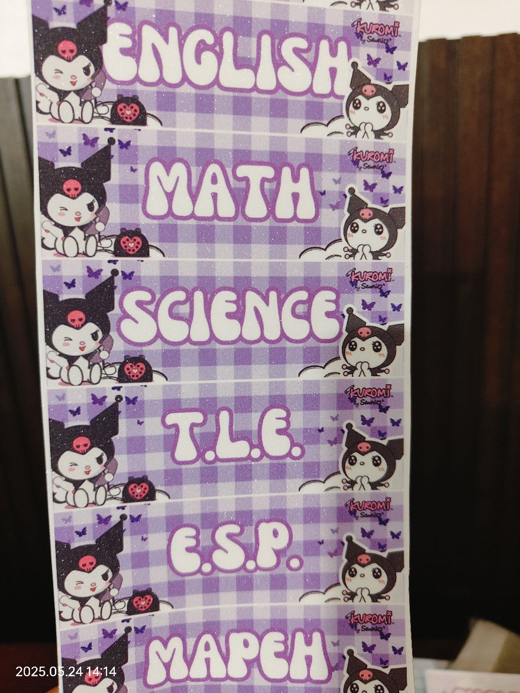 SUBJECT LABEL AND NAME LABEL STICKERS CHARACTER GRADE 1-10( 18 STICKERS ...
