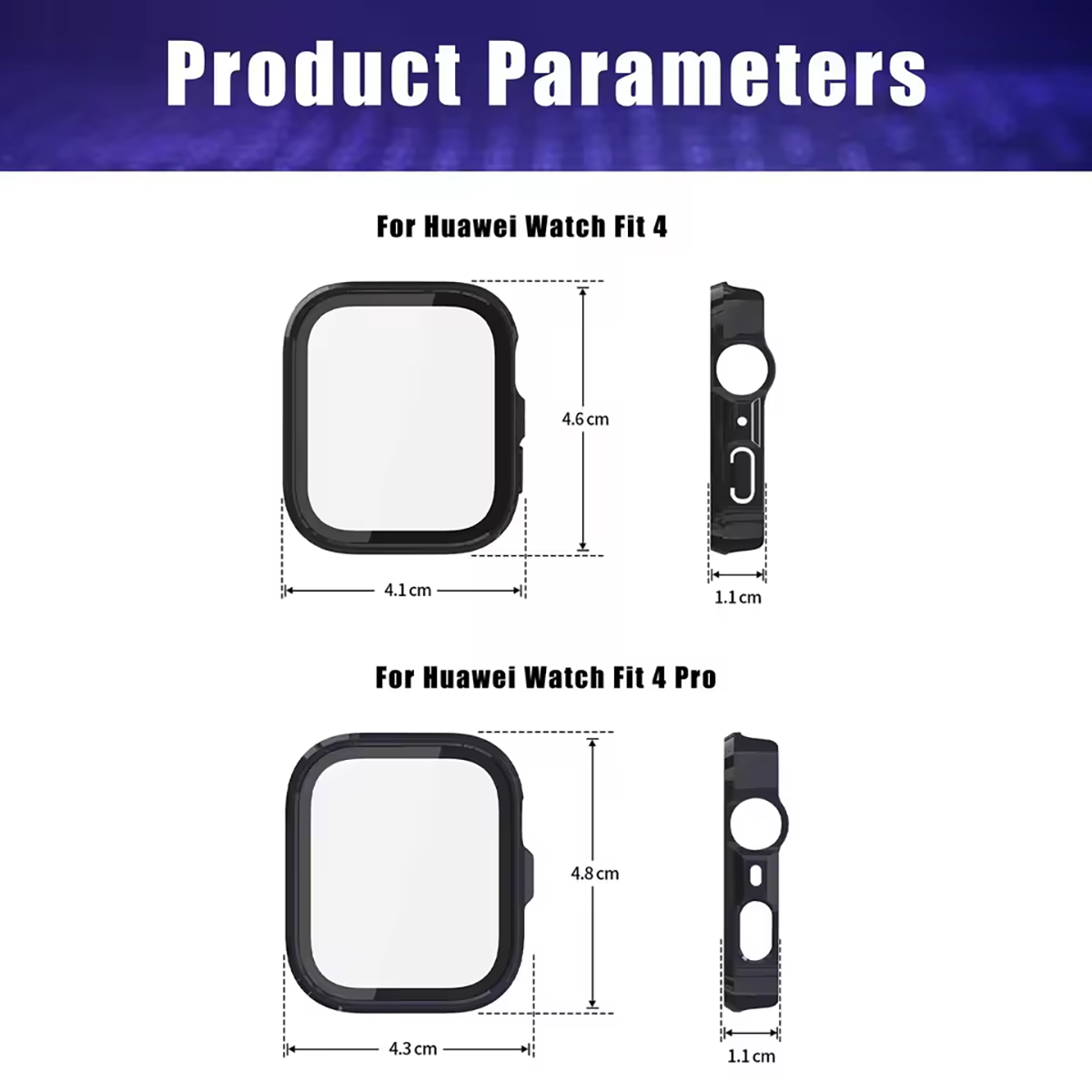 Tempered Glass Case For Huawei Watch Fit 4/Fit 4pro Full Cover Screen ...