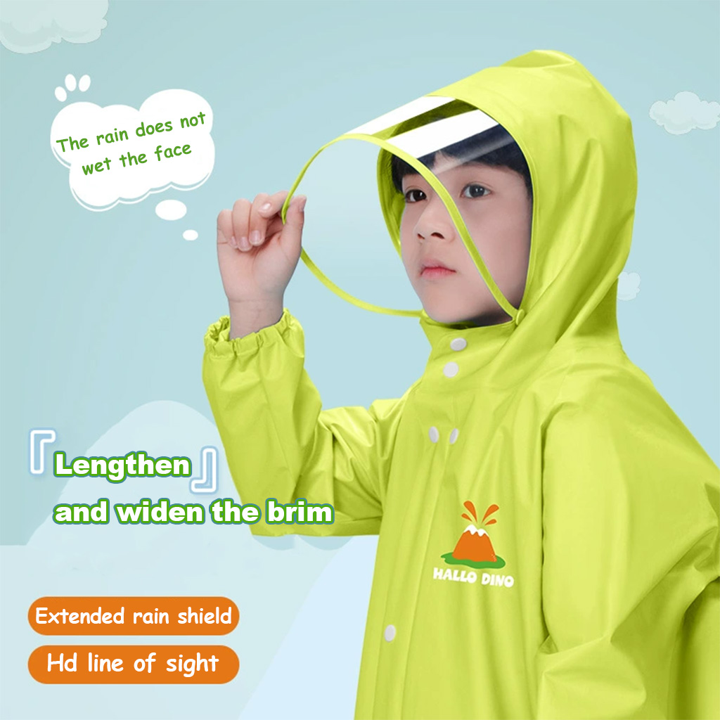 Raincoat For Kids Girls Boys Backpack Full Body Rainproof Waterproof ...