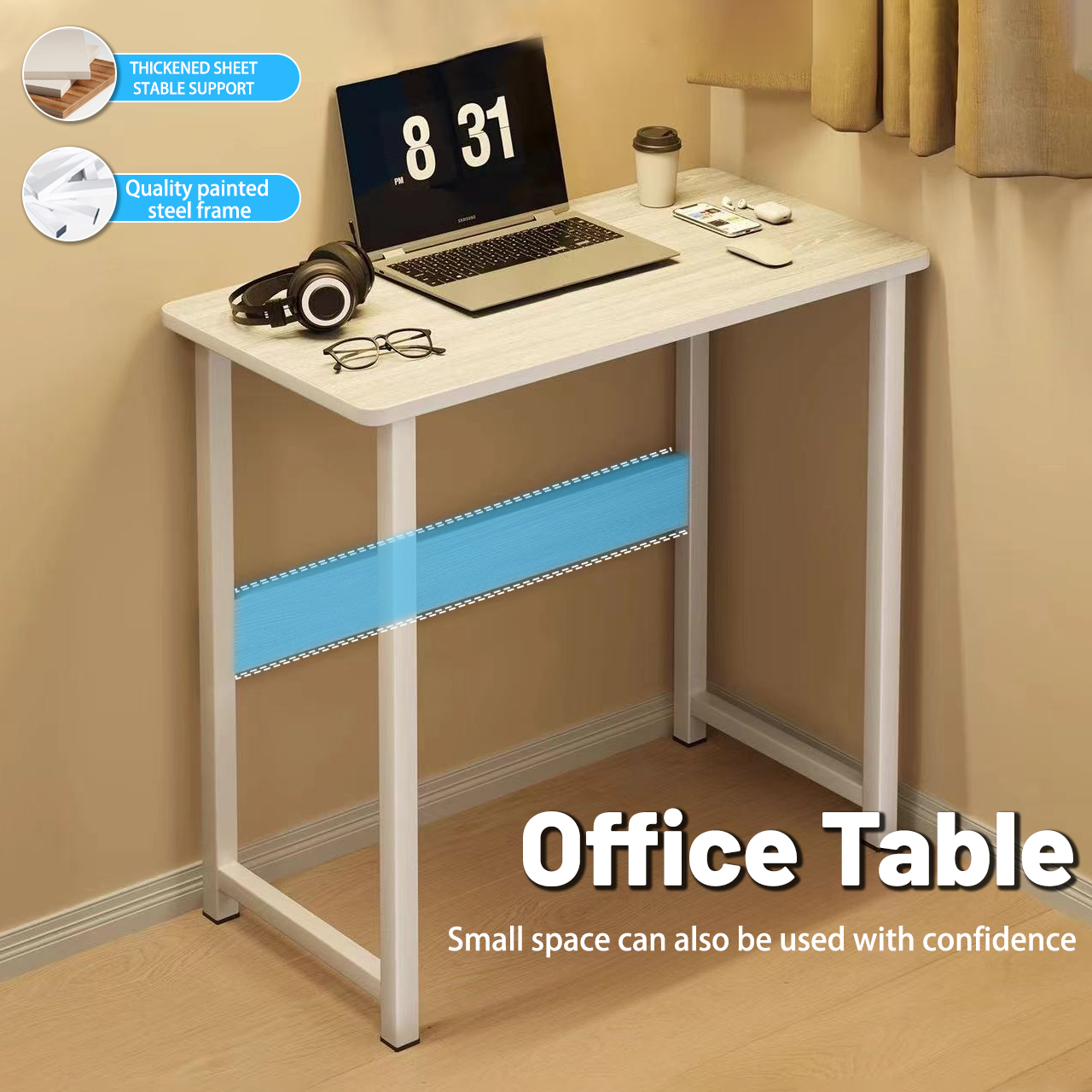 Office Table Study Table Long Computer Table Double Layer Storable ...