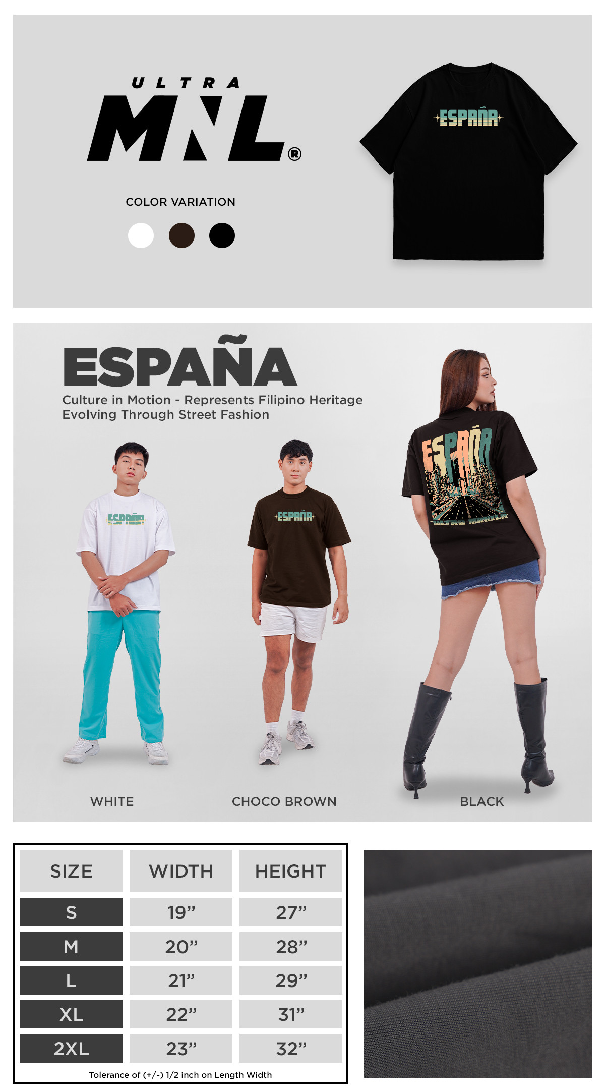 Ultra MNL Espana Street Inspired Oversized T Shirt For Men Women ...