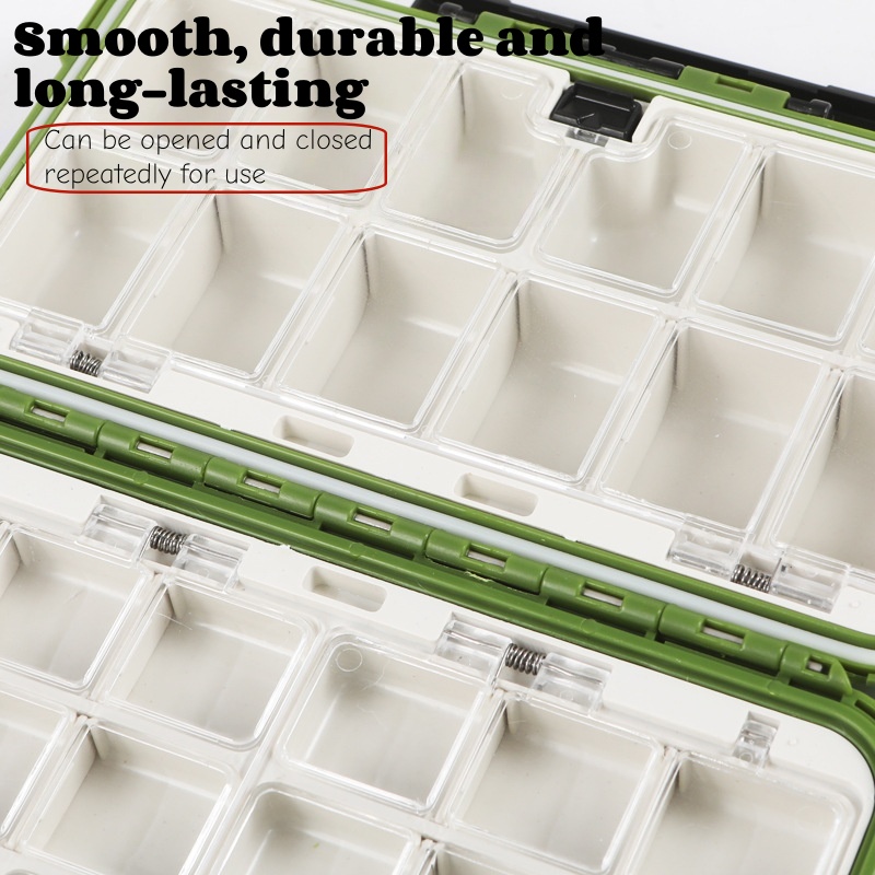 Fishing accessory box, bait box, fish hook storage box, double-layer ...
