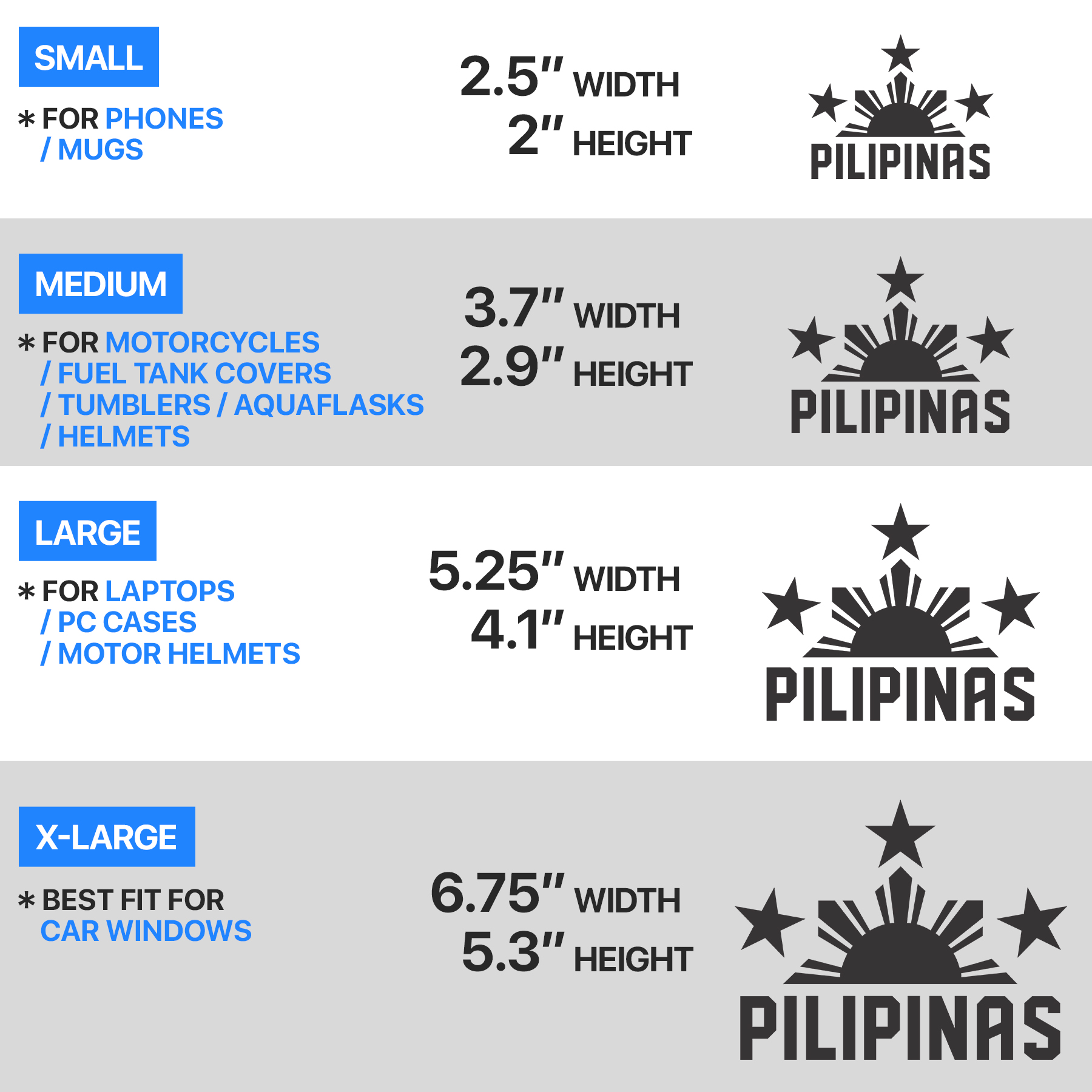 Pilipinas WATERPROOF STICKER vinyl decal for phone mug motor car window ...