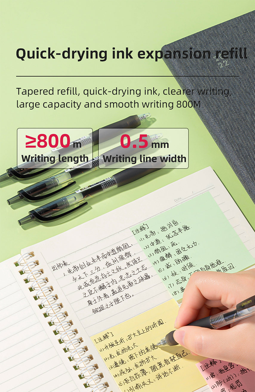 Deli S60-B Retractable Gel Pen 0.5mm Black | Shopee Philippines