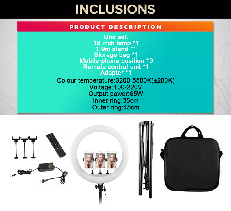 Led Ring Light With Stand And Phone Holder Complete Set Big Size Studio ...