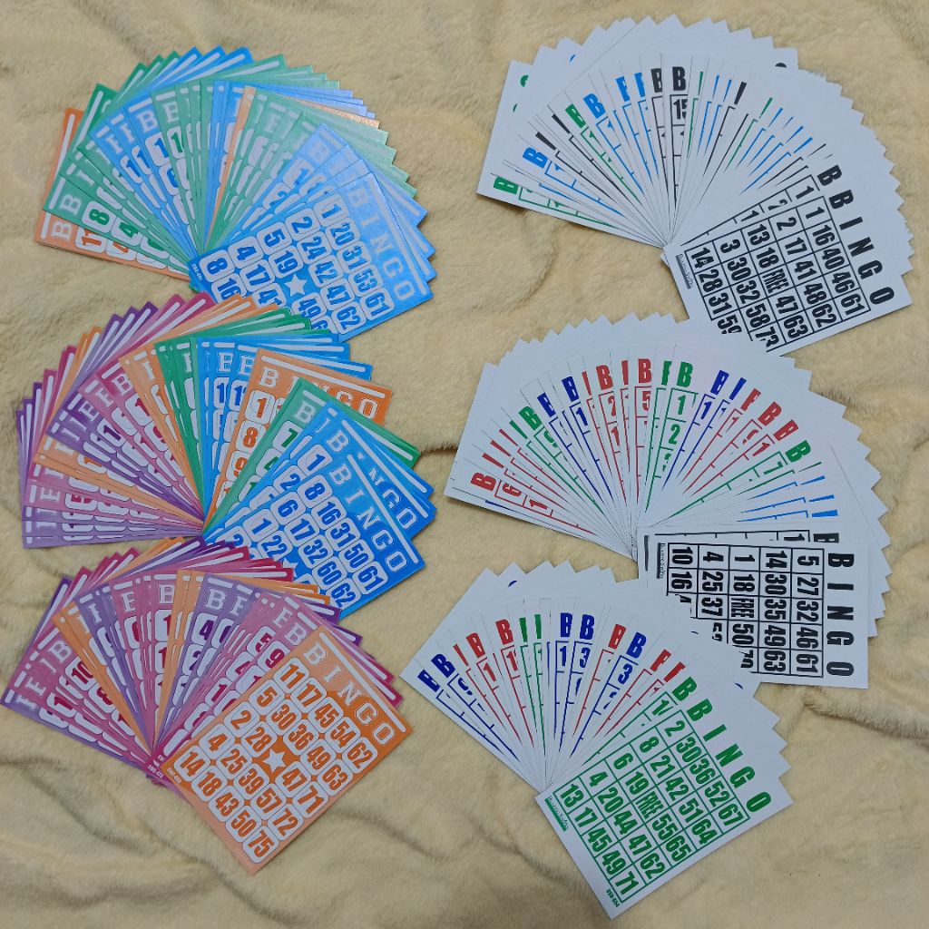 Bingo Card assorted colors in pack by 100/50pcs | Shopee Philippines