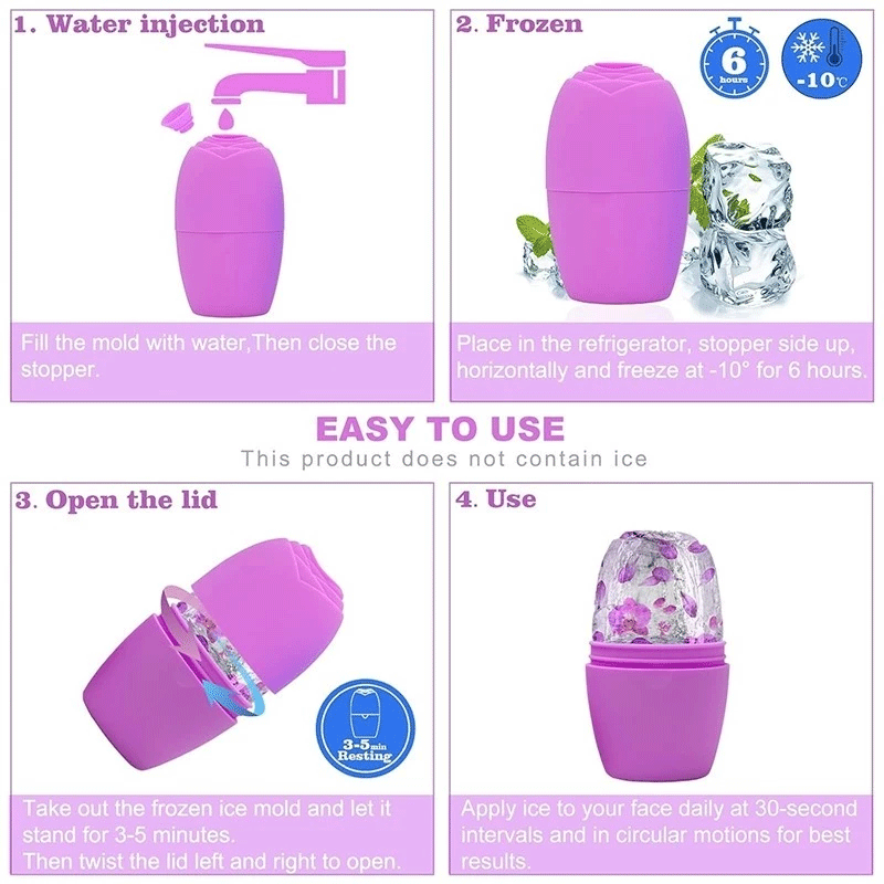 Ice molder for face Ice Ball Face Beauty Massage Silicone Ice Roller ...