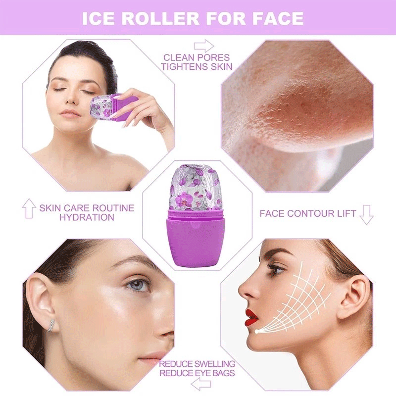 Ice molder for face Ice Ball Face Beauty Massage Silicone Ice Roller ...