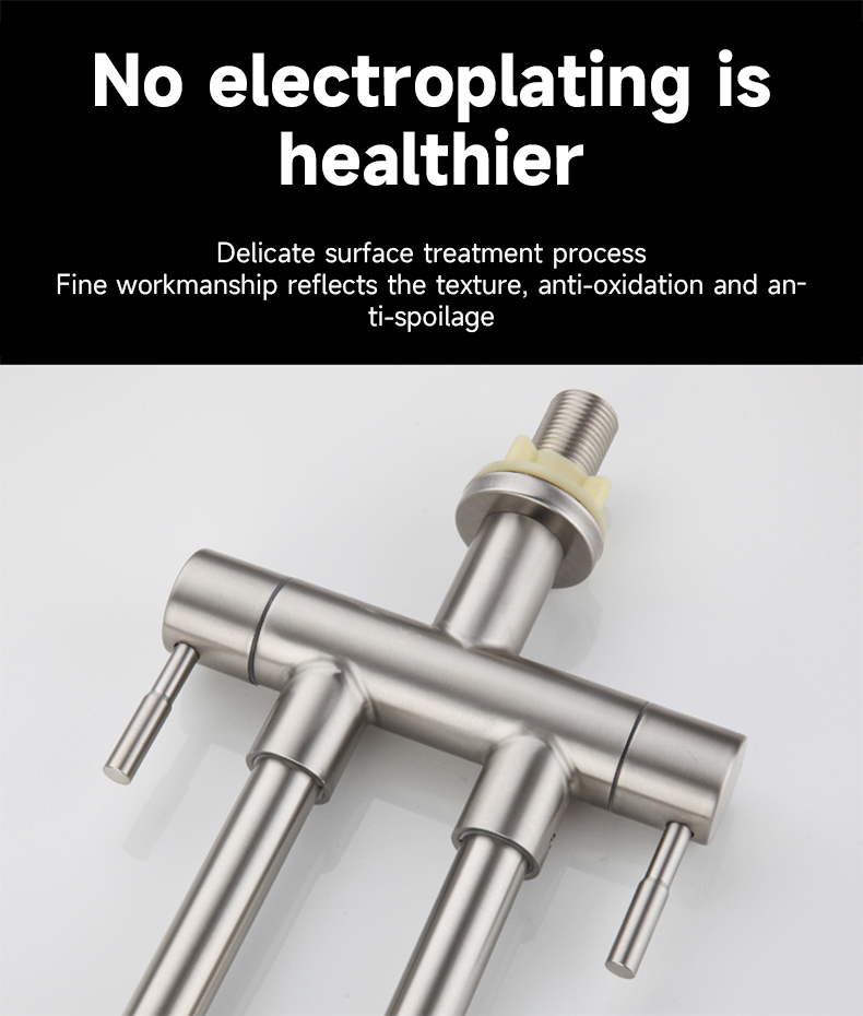 Aurora Gripo Stainless Faucet For Kitchen Sink Single Cold Water Double ...