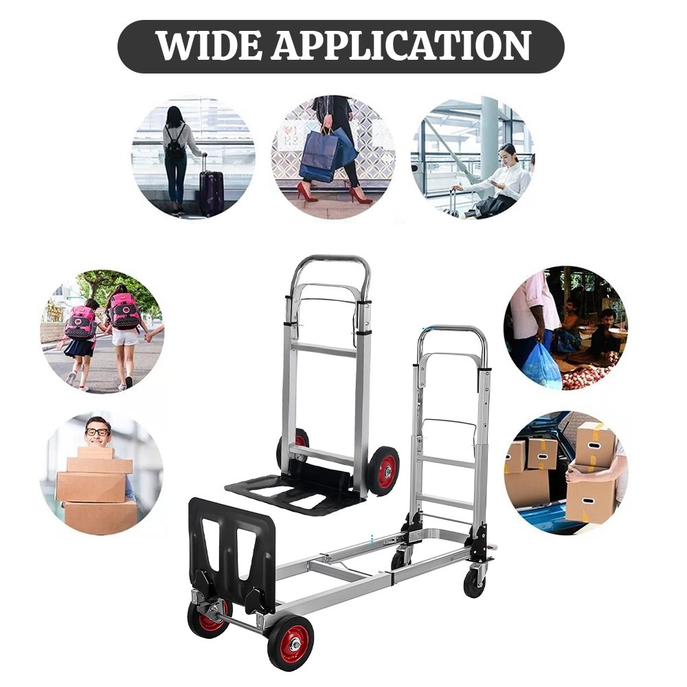 Heavy Duty Folding Hand Truck Trolley Angkat Barang Portable Steel ...