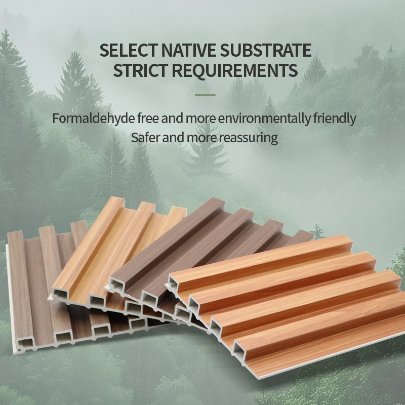 SRF 10 PCS Solid Wood Panel Board PVC Grille Waterproof Design TV ...