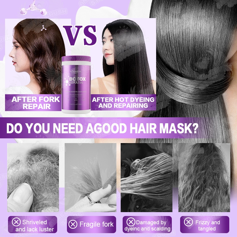 1000ML Botox Keratin Hair Treatment Mask Collagen Hair Straightening ...