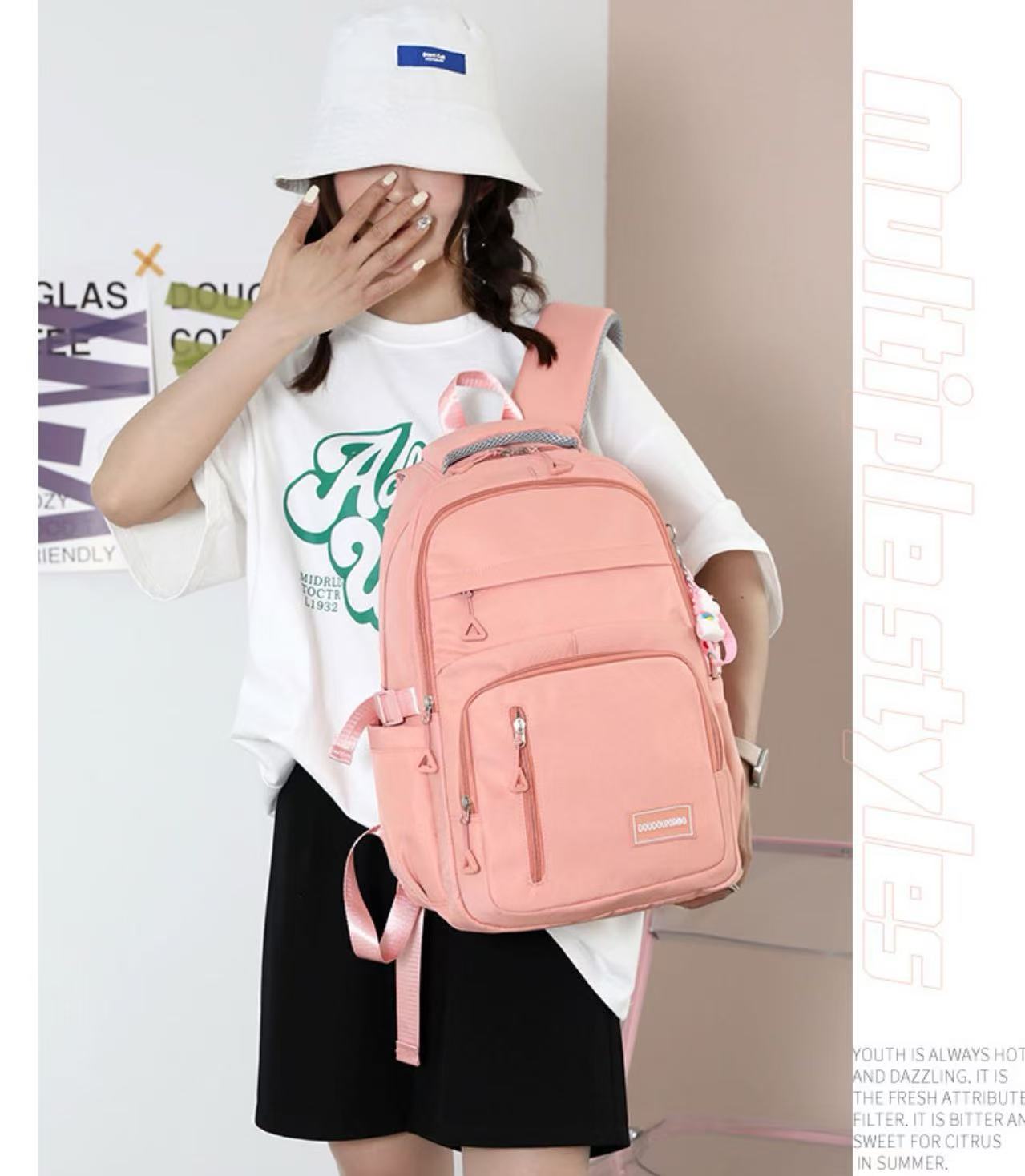 Mumu 6043 Unisex School Back Pack Nylon Large Women College Students ...