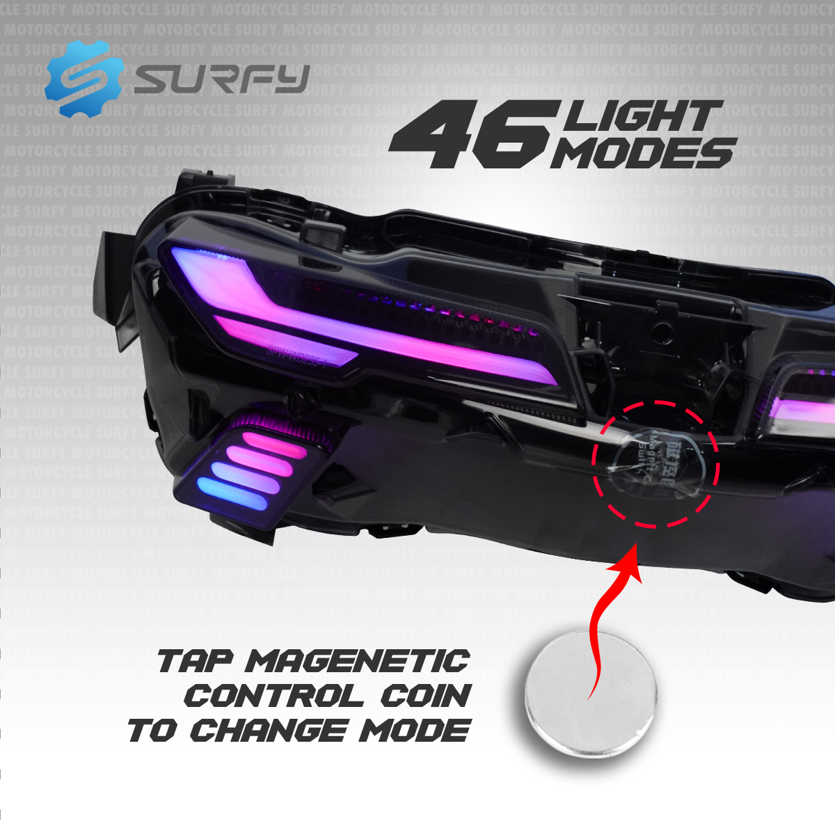 Nmax v3 Turbo Smart RGB Tail Light LED Smartphone App Customization ...