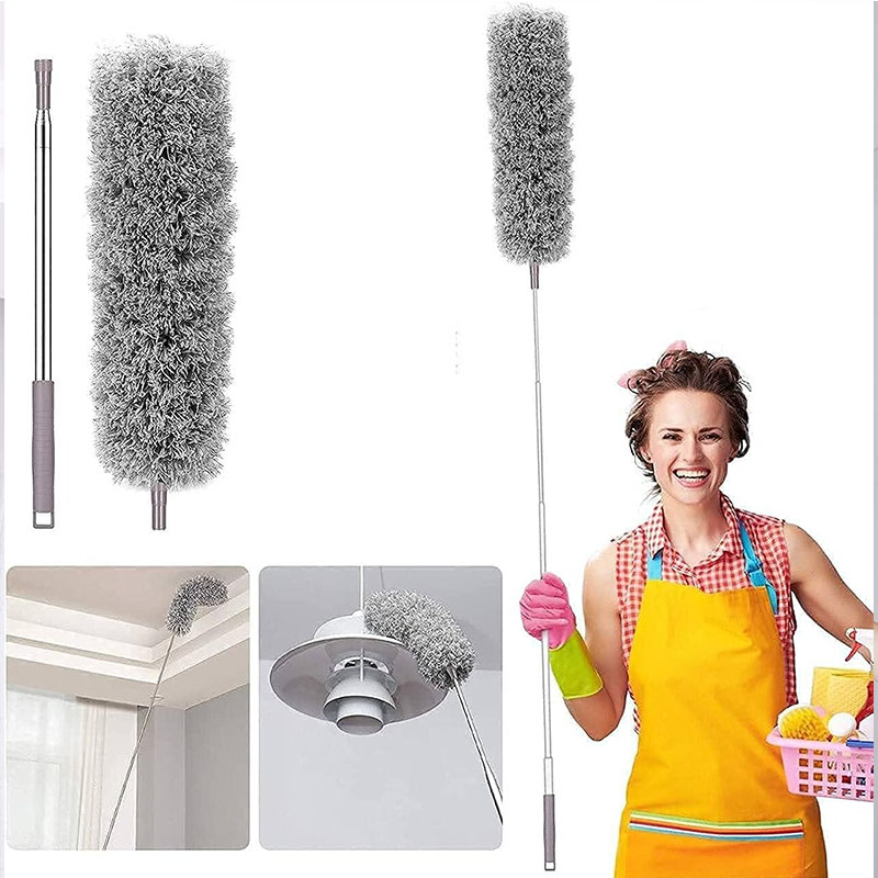 280CM Telescopic Adjustable Bending Duster Household Feather Duster Microfiber Dust Cleaning ...