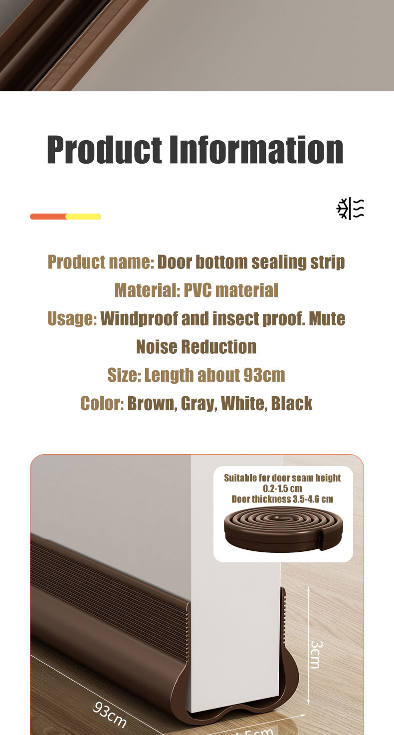 Door Seal Strip For Gap Under Door Draft Blocker Reduces Noise And ...