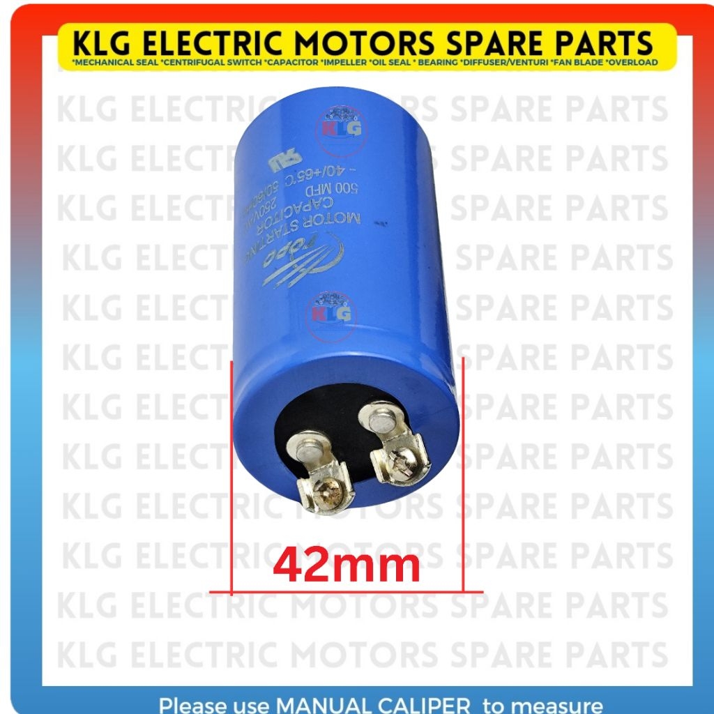 Topo starting capacitor 500uf 250v small type | klg water pump parts ...