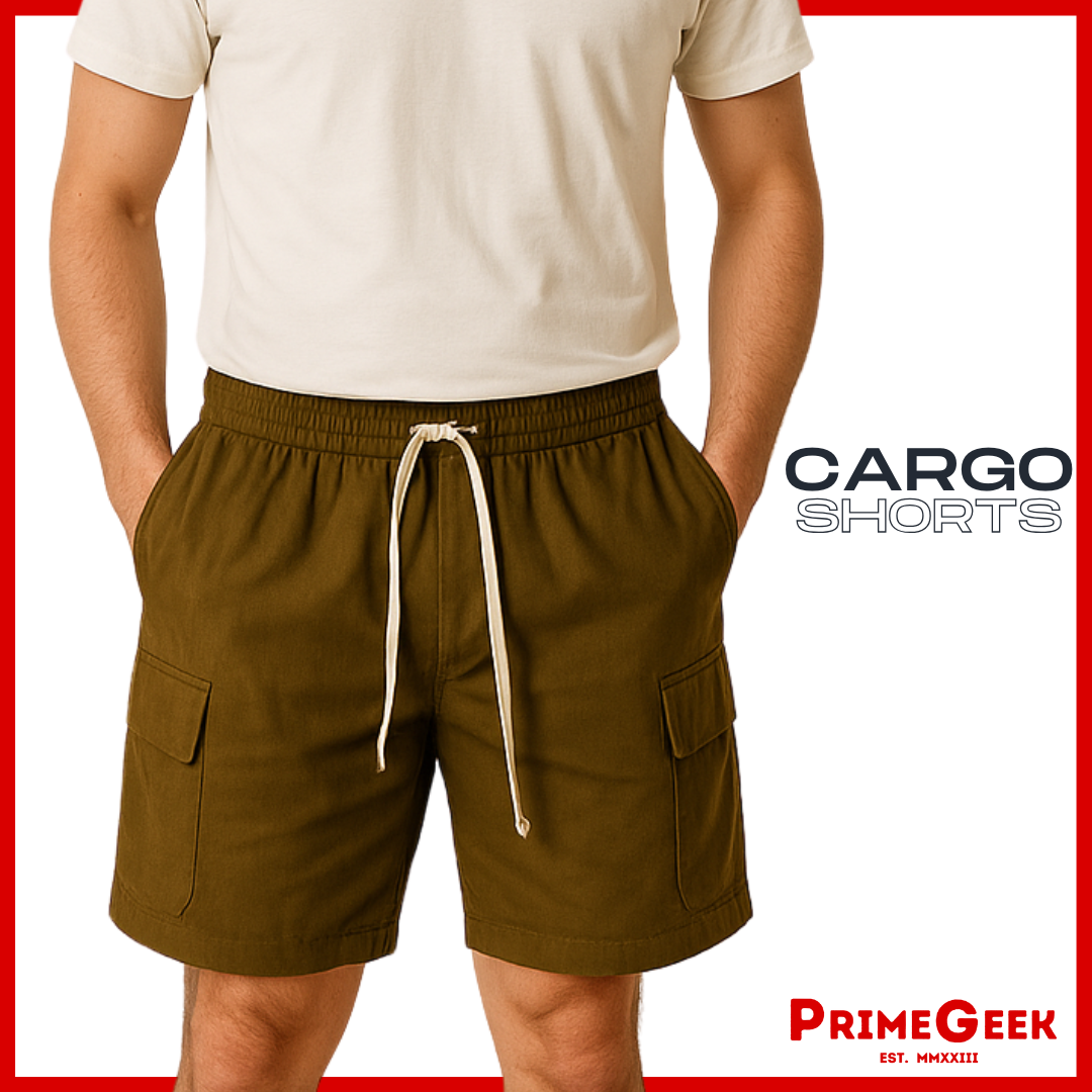 Premium Maong Type Cargo Shorts 4-Pocket Knee-Above Buttons Drawstring ...