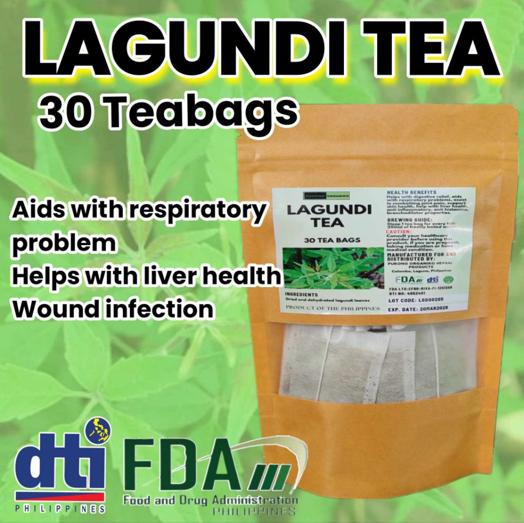 LAGUNDI LEAF TEA 30 TEABAGS PER PACK / ALL NATURALS /NO PRESERVATIVES ...