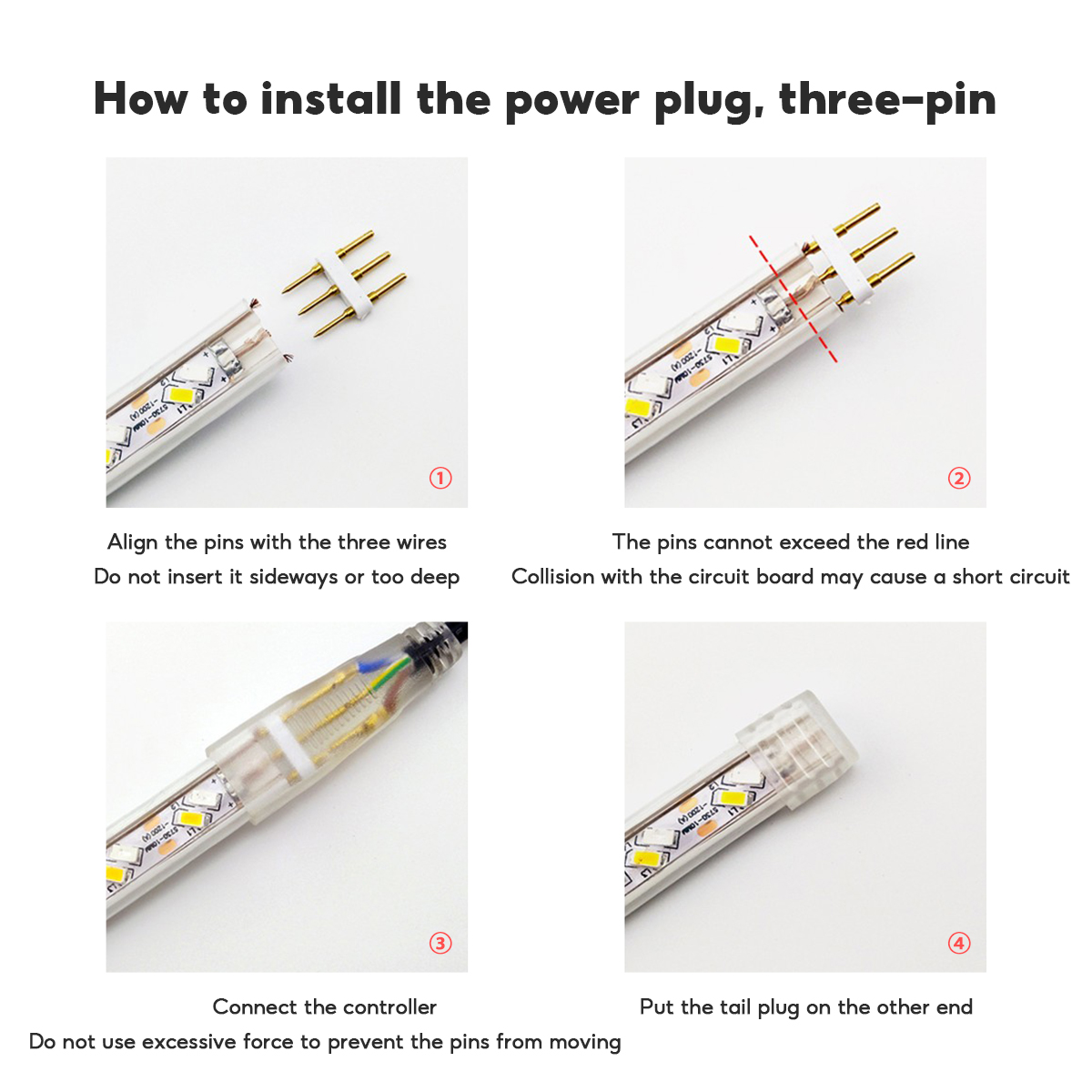 3M-50M Tri-colors Led Strip Light with Remote Dimmable Waterproof 220V ...