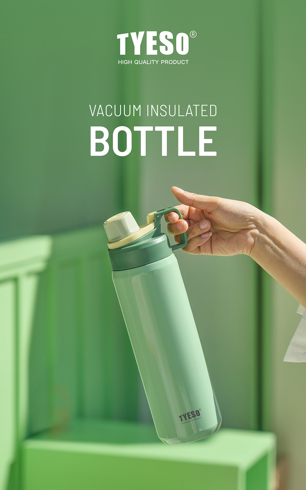 Tyeso Vacuum Insulated Tumbler Sports Thermos Bottle Keep Cold And Hot ...