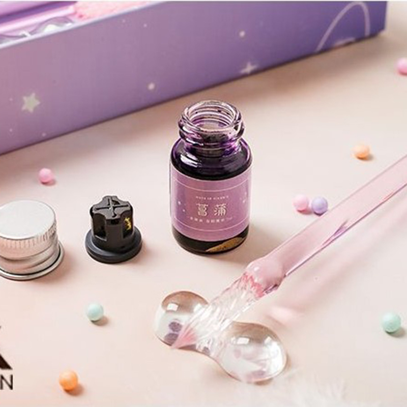 Glass Dip Pen Portable Travel Set With Protective Case Tropical ...