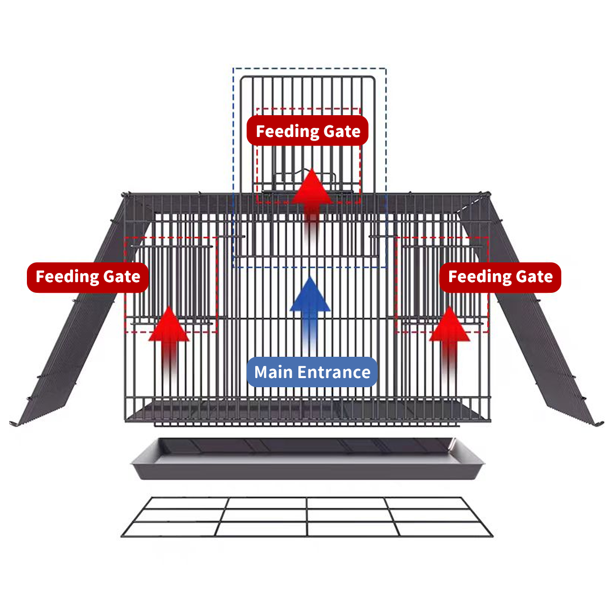 【24h Ship】Portable Bird Cage For Going Out Small Parrot Cage Foldable ...