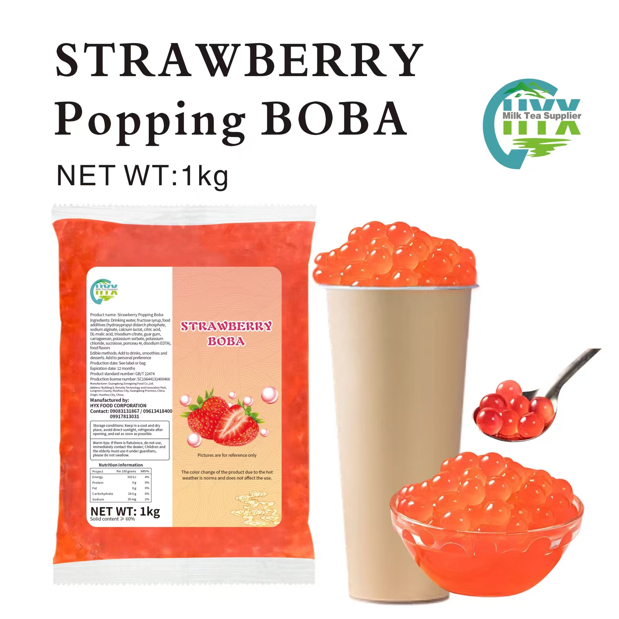 FLAVORED Popping Boba 1kg - Tasty Fruit Burst Topping for Milk Tea ...