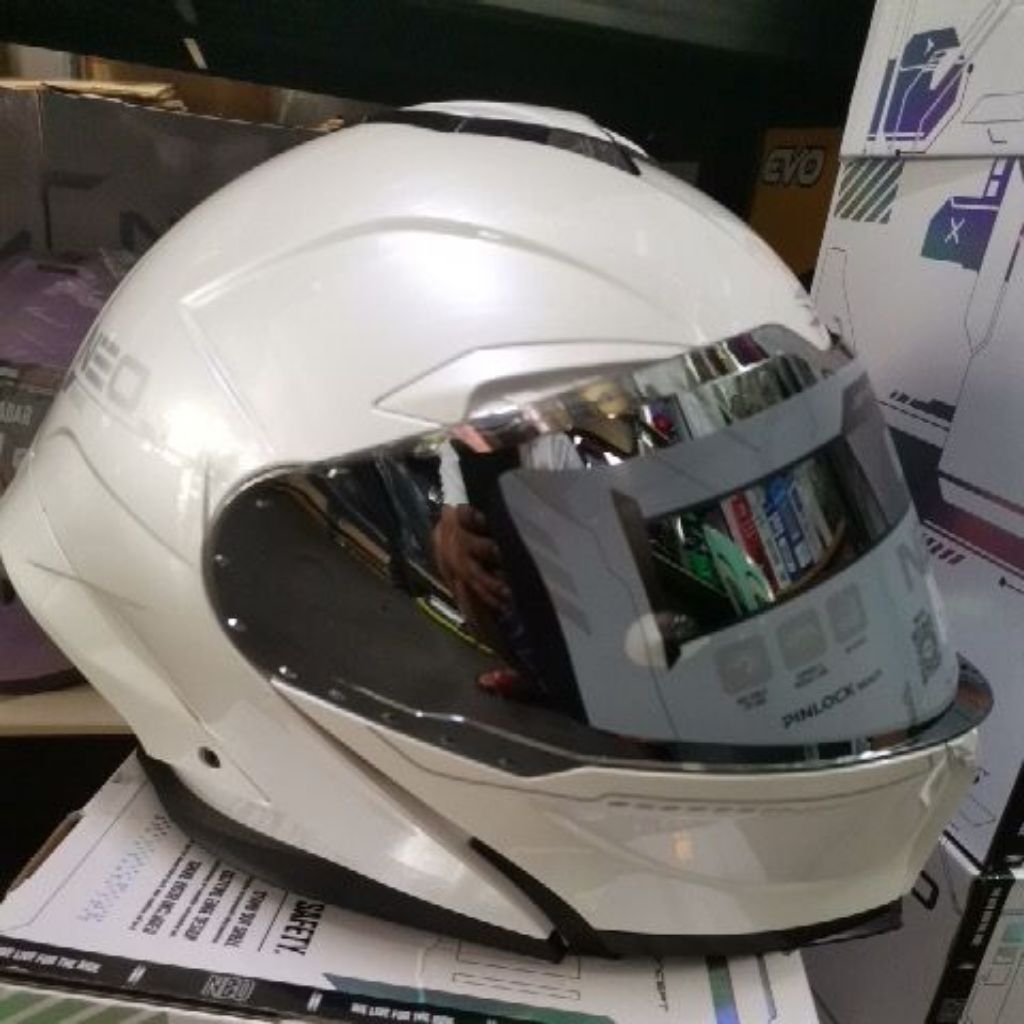spyder neo icon pearl white modular helmet | Shopee Philippines