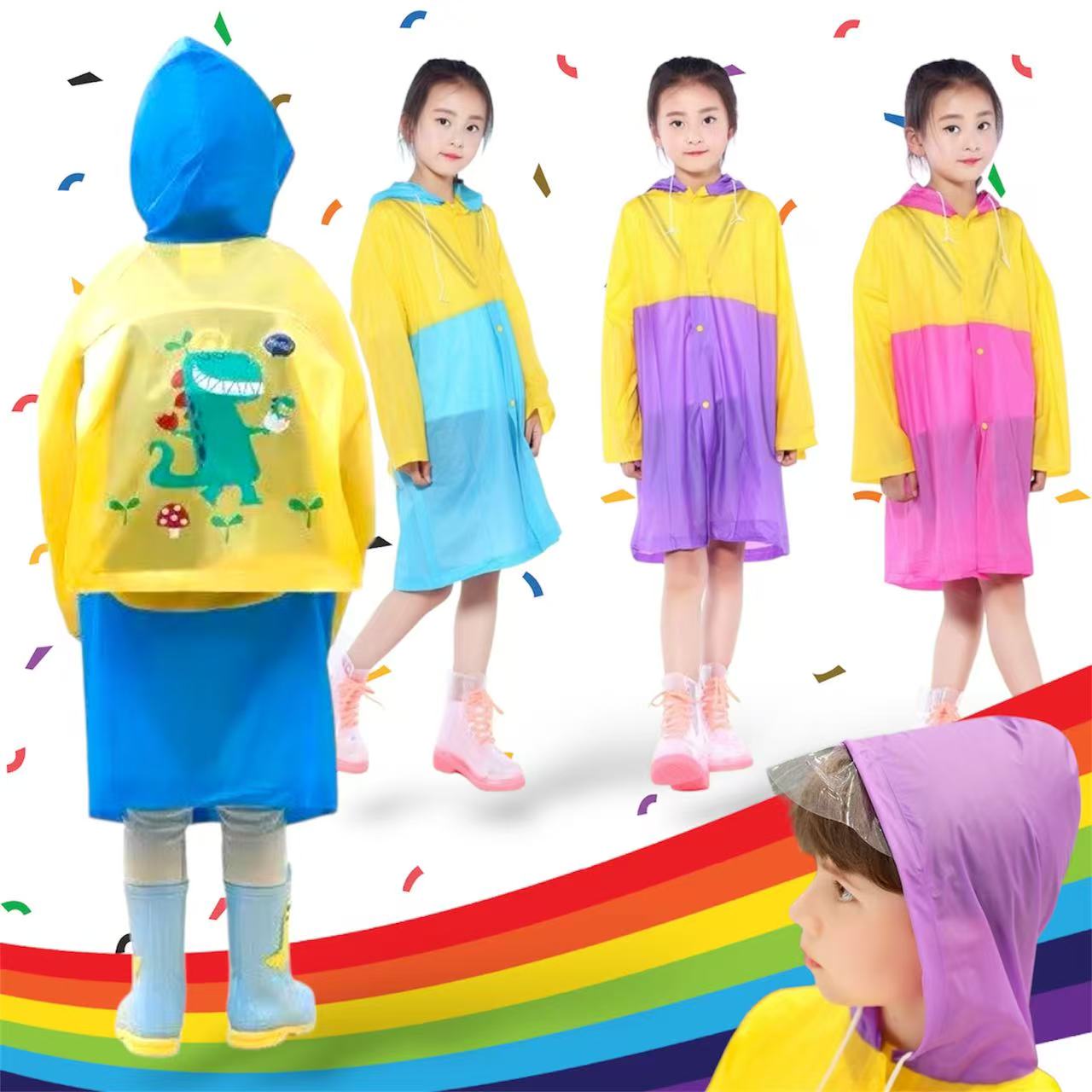 Cartoon pattern Kapote Rain Coat Makapal For Kids PVC children's ...