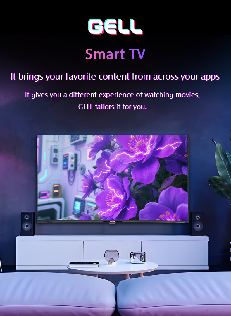 Gell New 2025 TV 55 Inch Smart TV LED TV 43 Inches Android Multiport ...