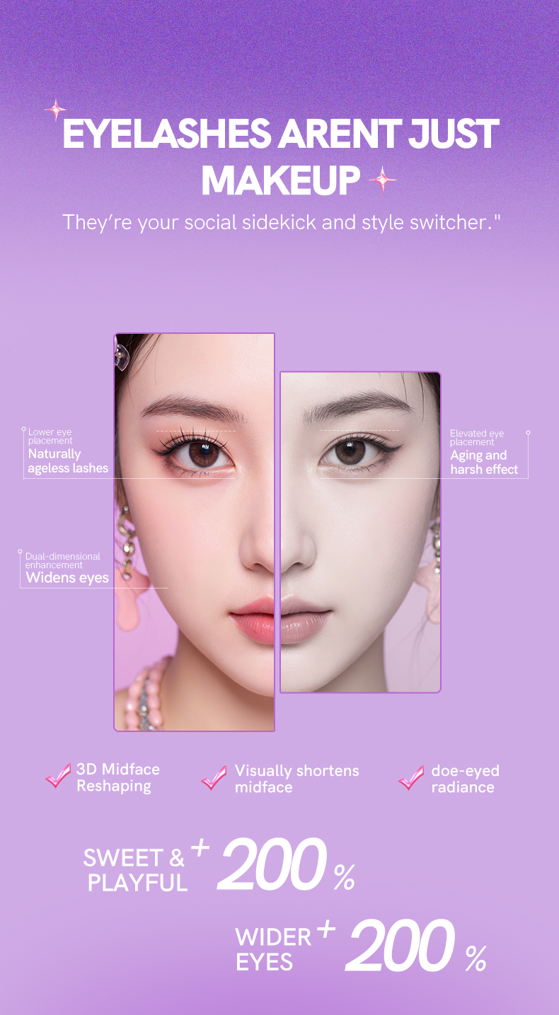 MLEN DIARY False Eyelashes With Glue Segmented Cluster Lashes Reusable ...