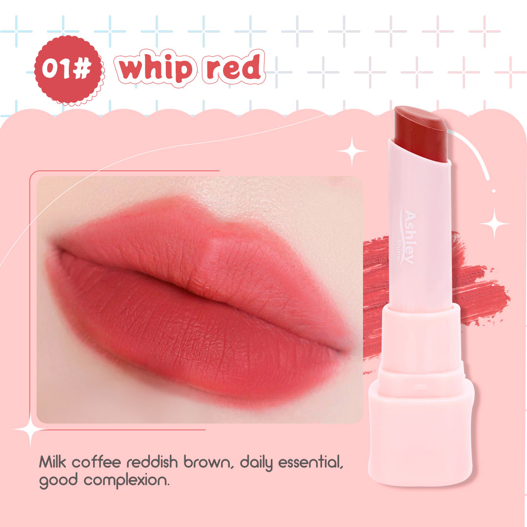 Ashley Shine Matte Lipstick High Pigmented 24H Long Lasting Not Dry Lip ...