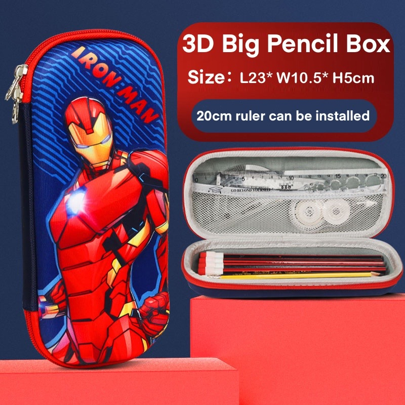 3D Pencil Case for Kids Spiderman Pencil Box Stationary School Supplies ...