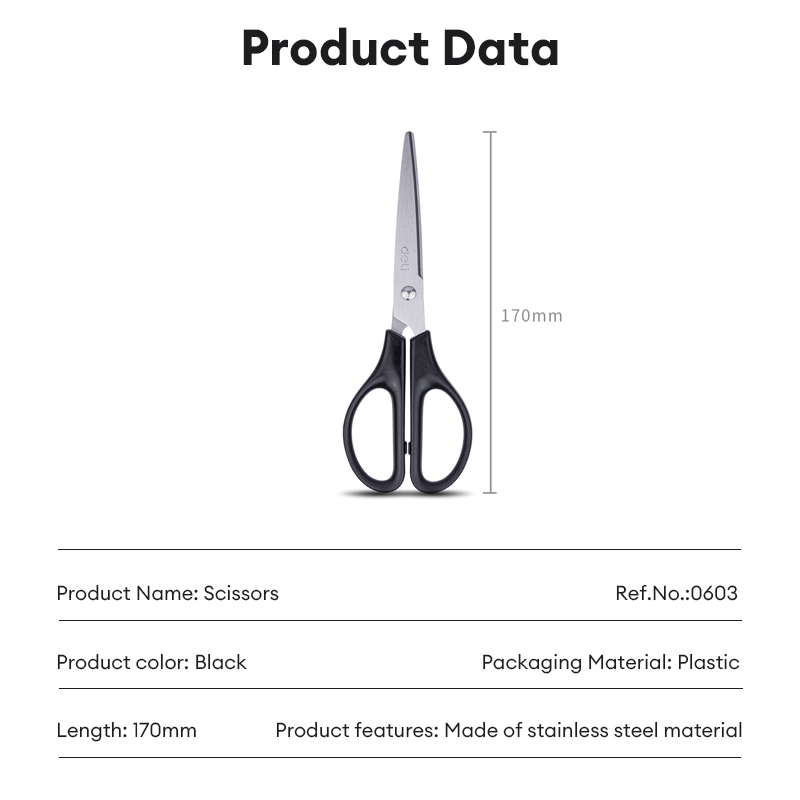 Deli 0603 Scissors Stainless Steel Scissors | Shopee Philippines