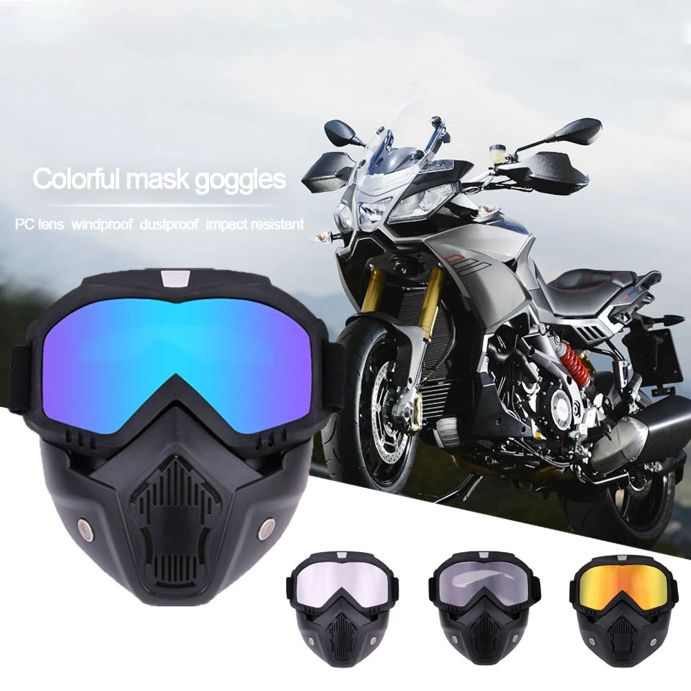 Motorcycle Goggles Mask Removable Windproof Mask Open Face Half Face ...