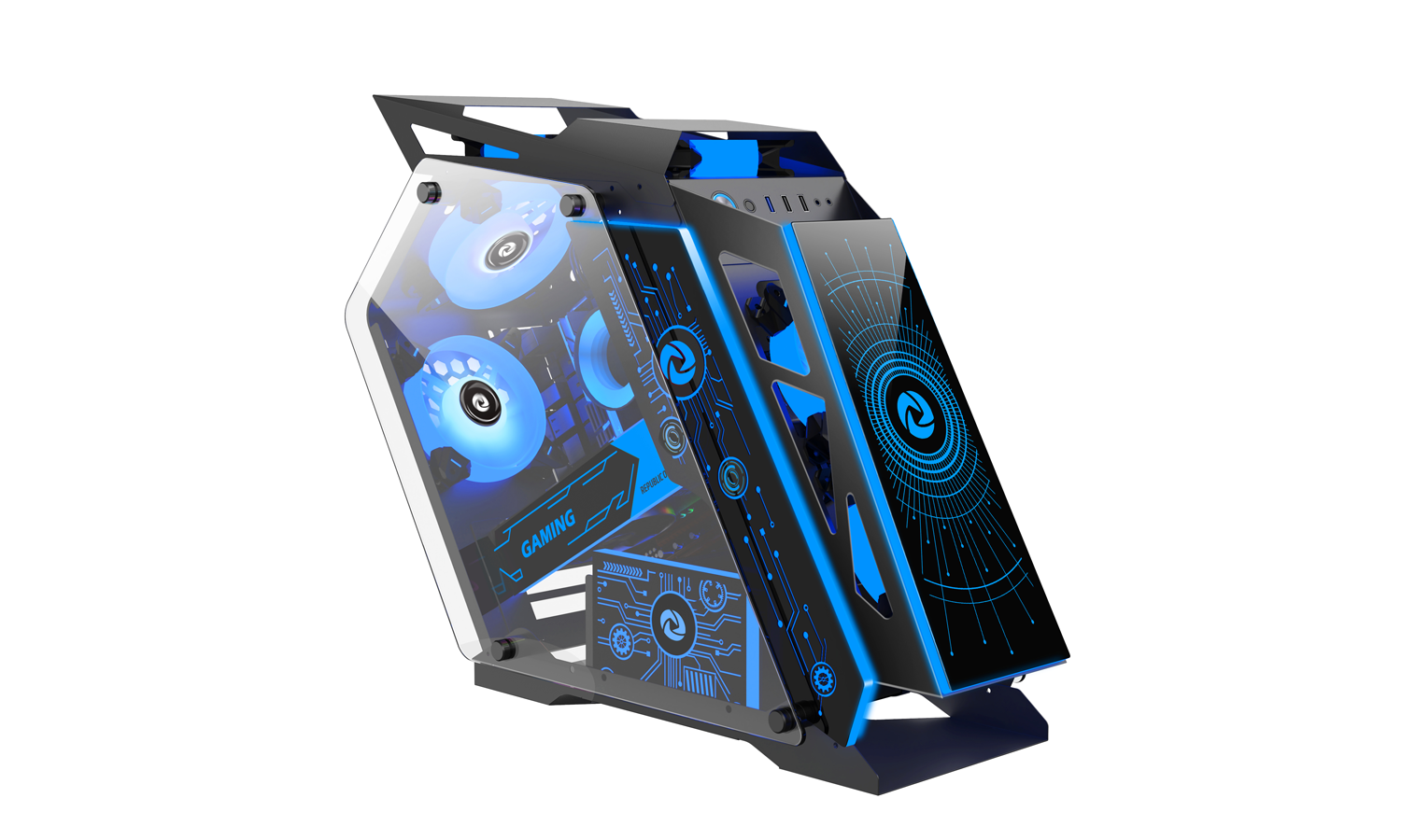 Inplay Thunder PC Case Build-in 6 ARGB Fans Cool Design Shaped Gaming ...
