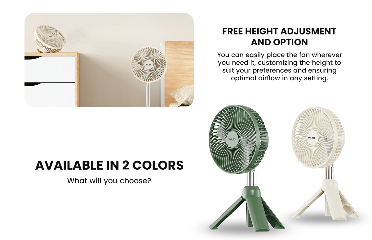 TYLEX XM59 Outdoor Mini Fan 4th Gear Is Natural Breeze 360 Adjustable 3 ...