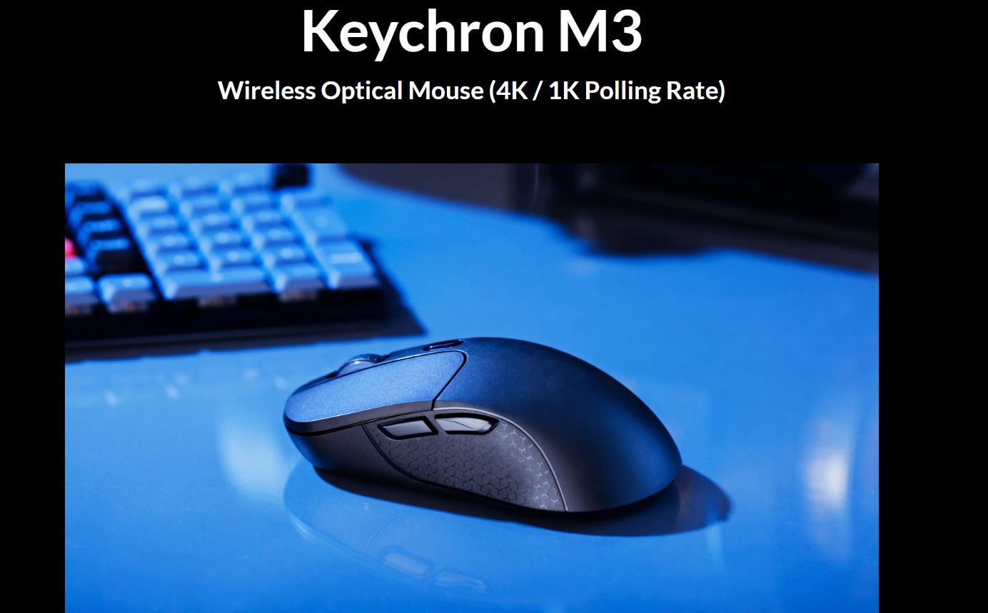 Keychron Wireless Mouse M3 RGB Light Optical Ergonomic Design 2.4Ghz ...