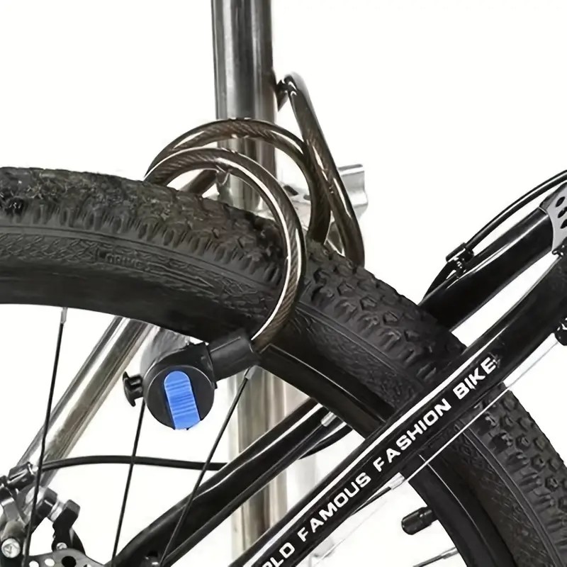 Portable Heavy-Duty Bike Security Cable Lock - Steel Coiled Lock with 2 ...