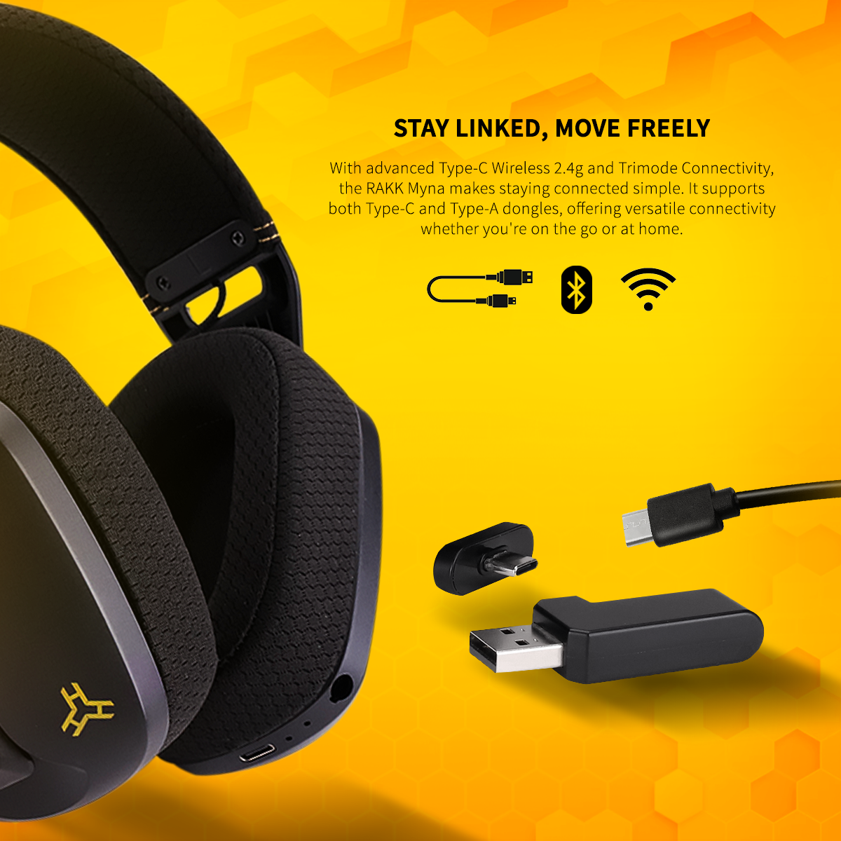 RAKK MYNA 7.1 Trimode Wireless Gaming Headset Black | Shopee Philippines