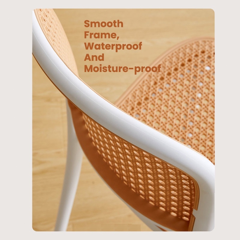 Rattan Solihiya Chair with Armrests Dining Chair Outdoor Leisure Chair ...