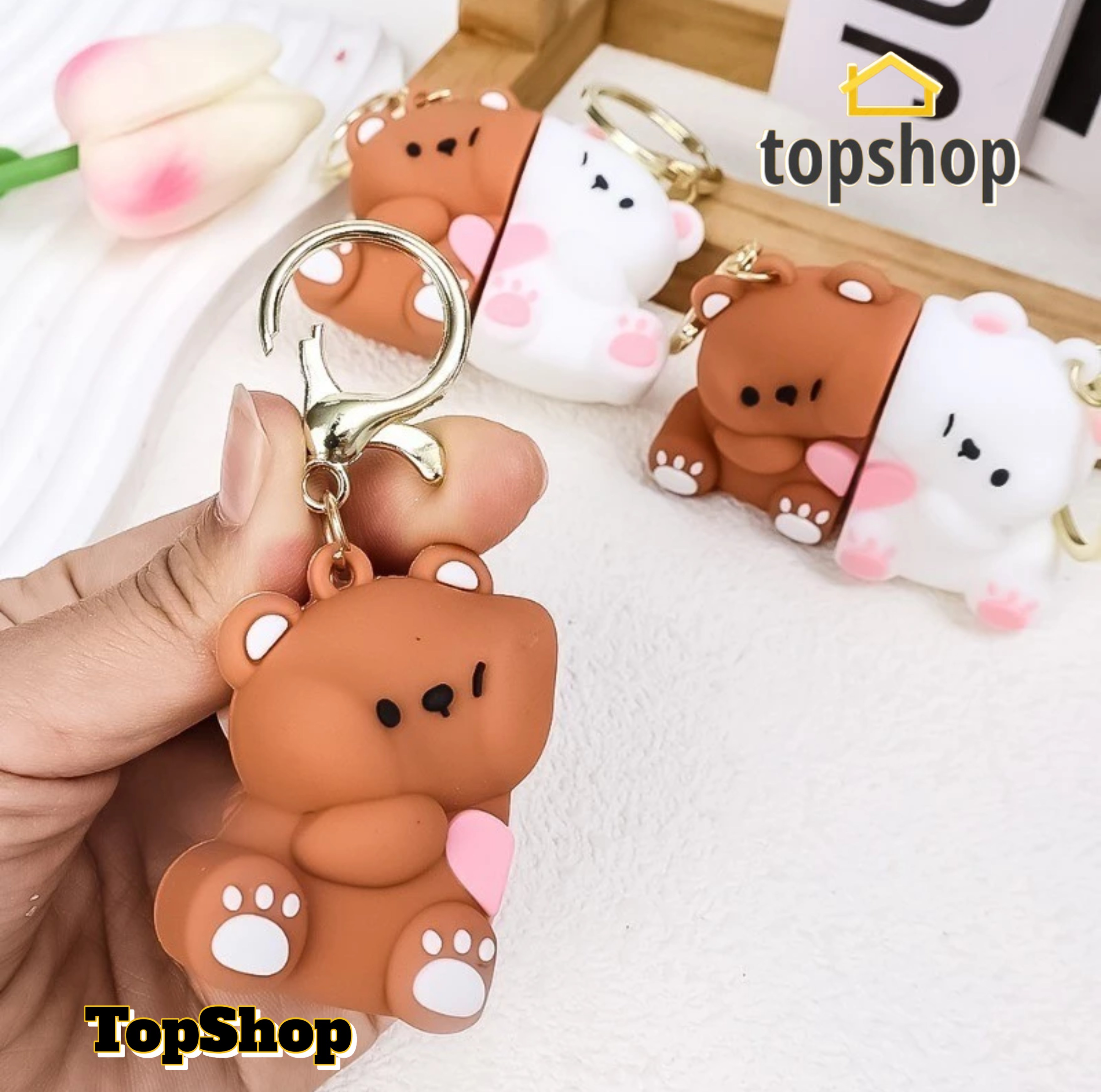 TOPSHOP 2in1 Couple Magnetic Cute Bear Pendant Keychain Sweet Backpack ...