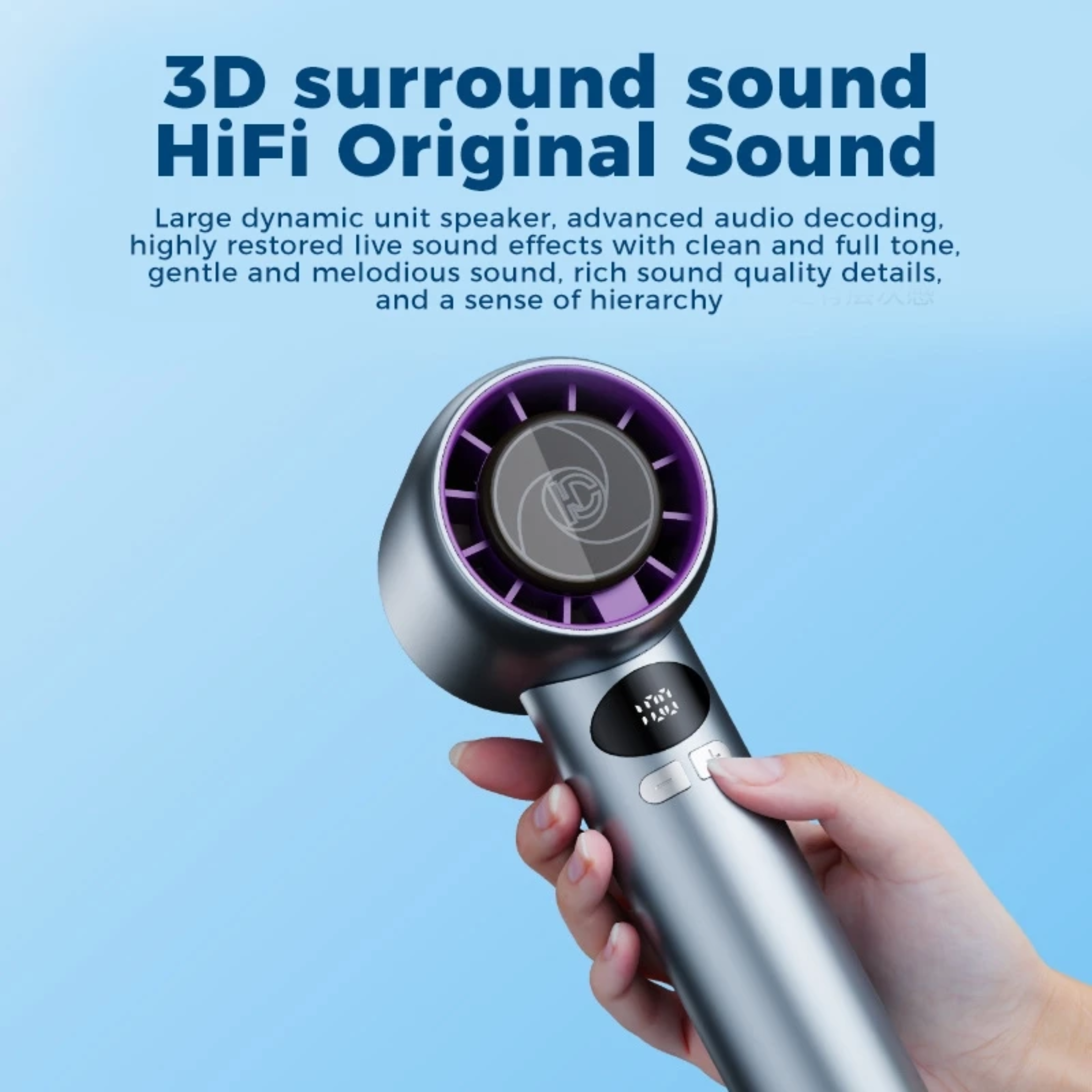 GF08 Turbo Fan Rechargeable Fan 1 - 100 Speed Gears High Speed Handheld ...