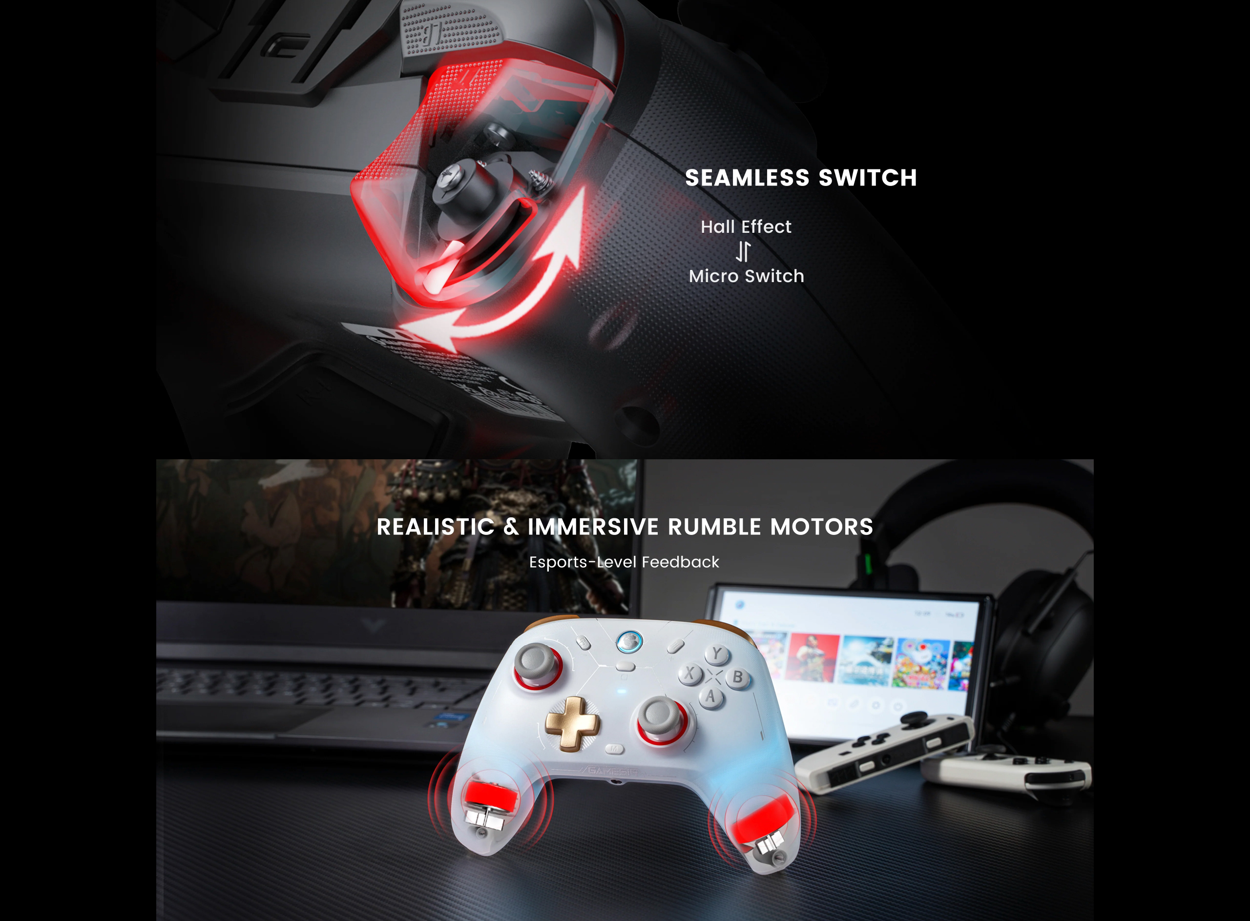 Gamesir Cyclone 2 Multi-Platform Wireless Game Controller with Pedestal ...