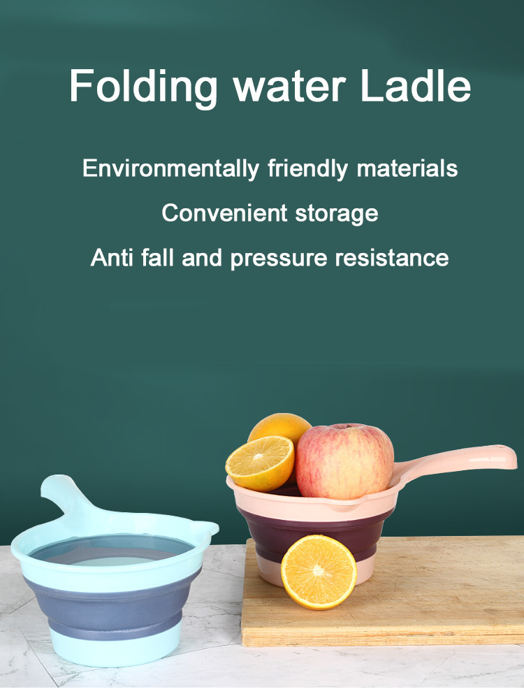 Multi-purpose Foldable Silicone Collapsible Water Scoop Dipper Water ...