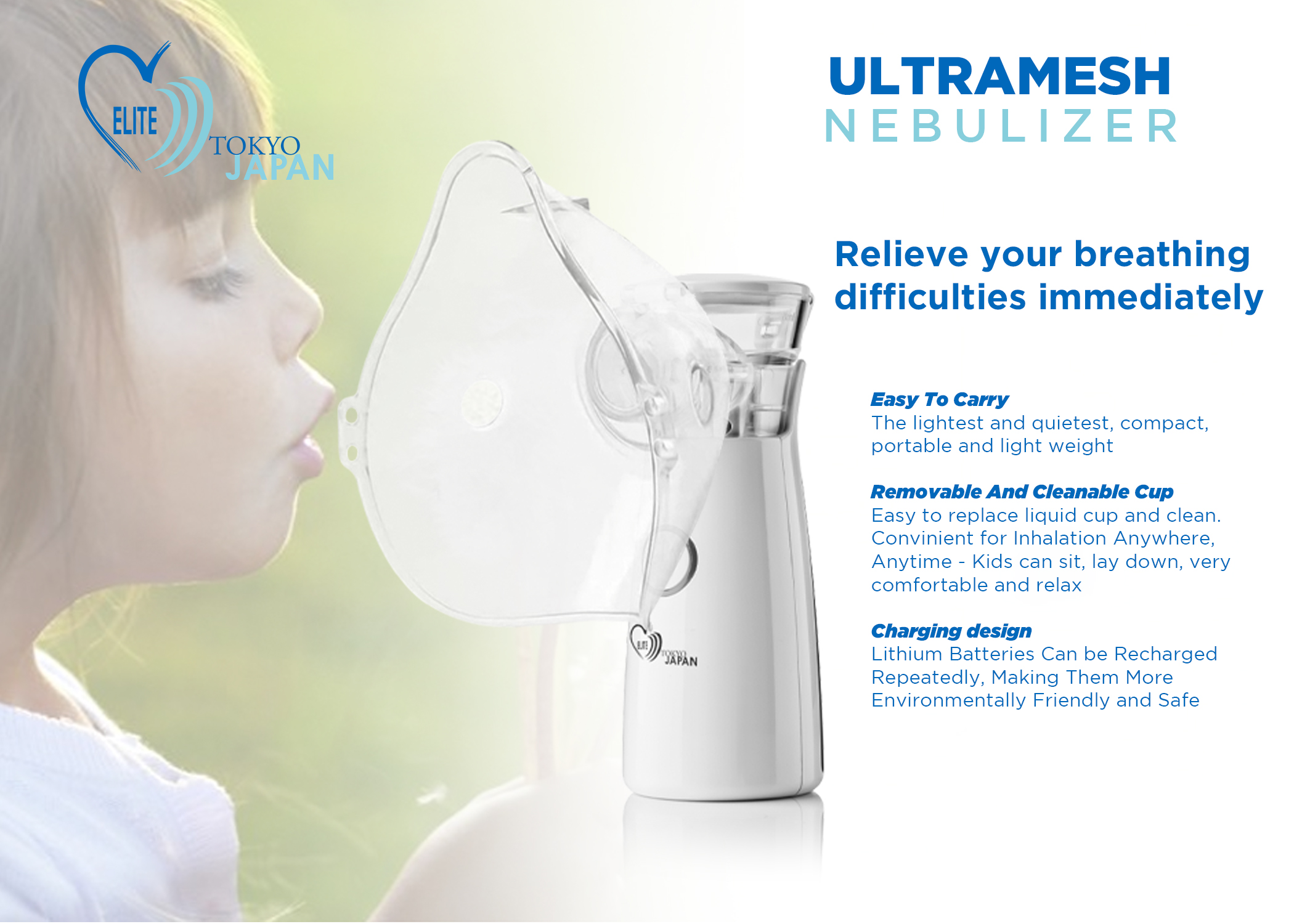 Indoplas Elite Tokyo Japan Ultramesh Nebulizer - Rechargeable | Shopee ...