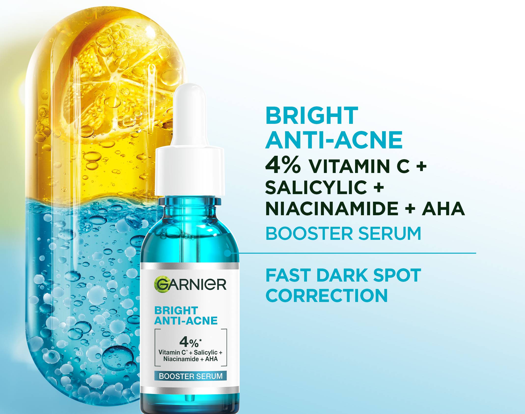 Garnier 4% Salicylic Acid Anti Acne Serum with Vitamin C Niacinamide ...
