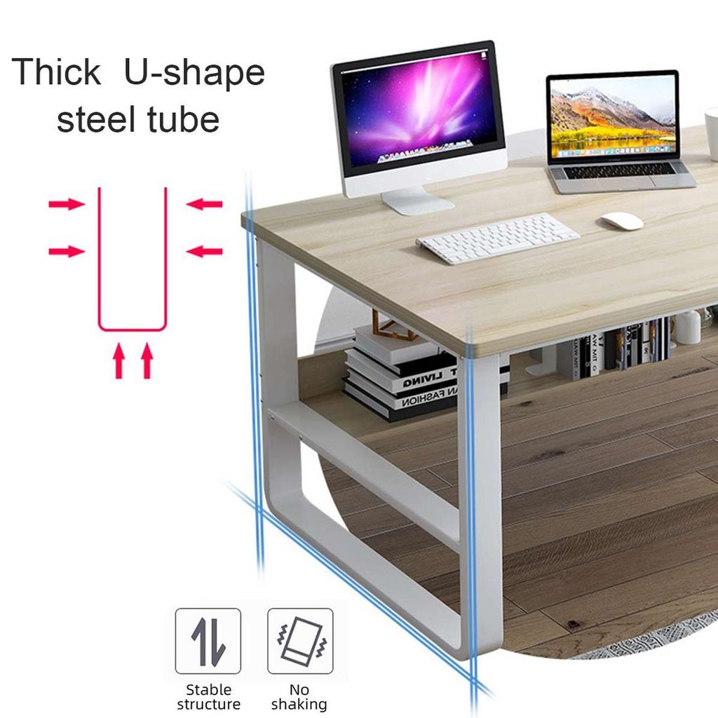 U-Shaped Computer Table Modern Home Office Desk Study Table Spacious ...