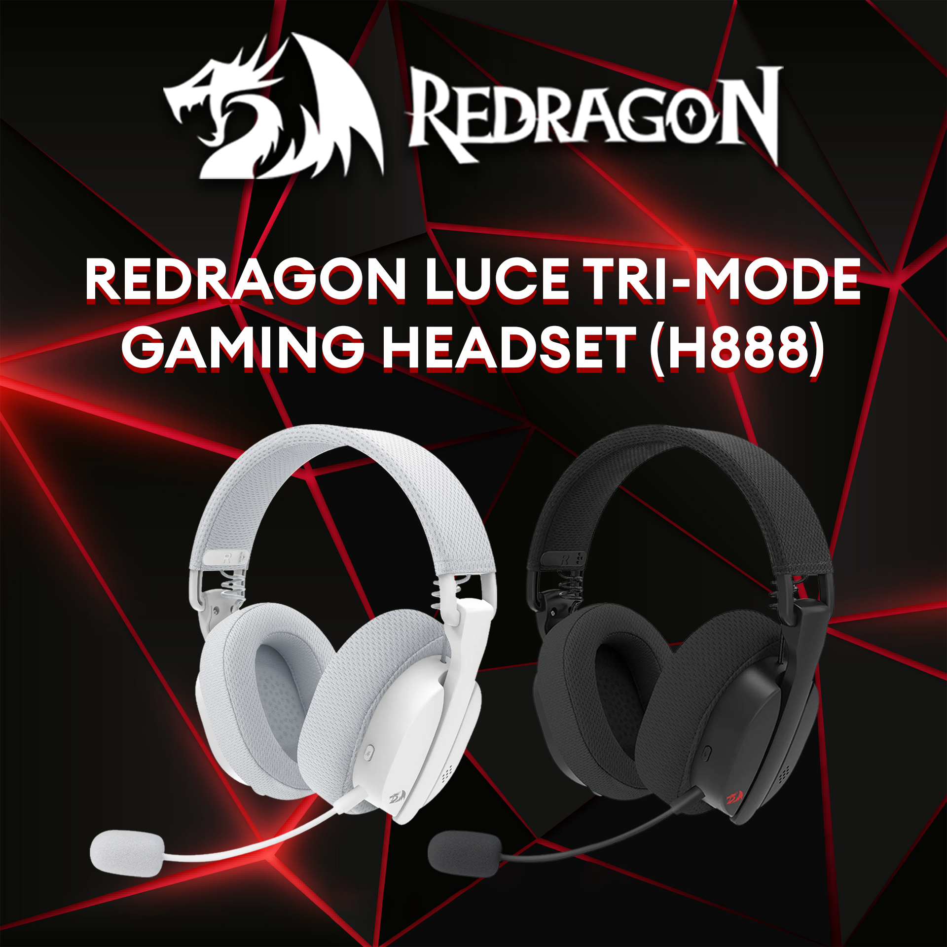 REDRAGON LUCE TRI-MODE GAMING HEADSET (H888) | Shopee Philippines